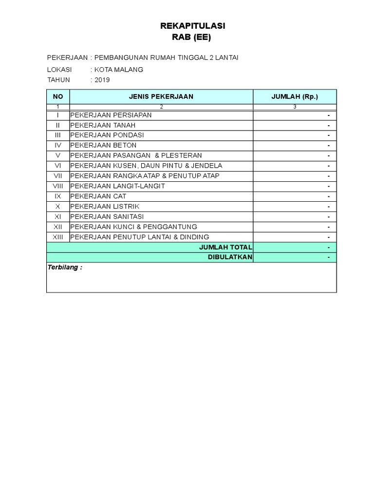 Contoh Format Rab | PDF