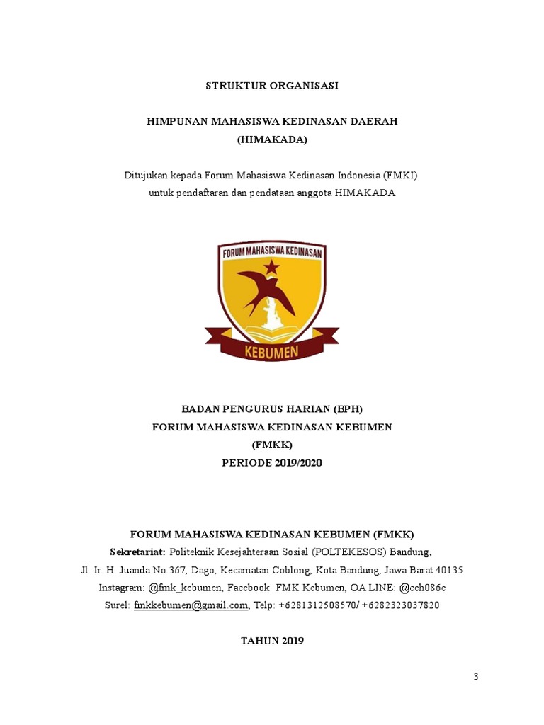 Himakada - 2019-2020 - FMKK - Struktur Organisasi Forum Mahasiswa ...
