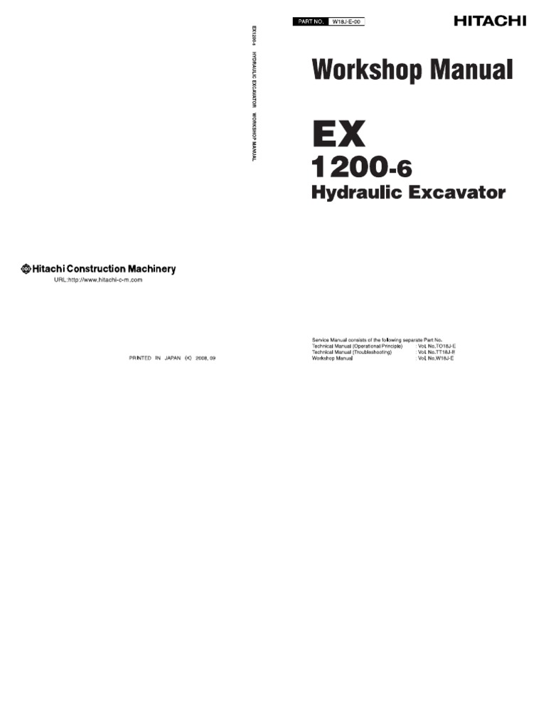 HITACHI - EX1200-6 - Workshop Manual - W18J-E-00 PDF | PDF | Personal ...