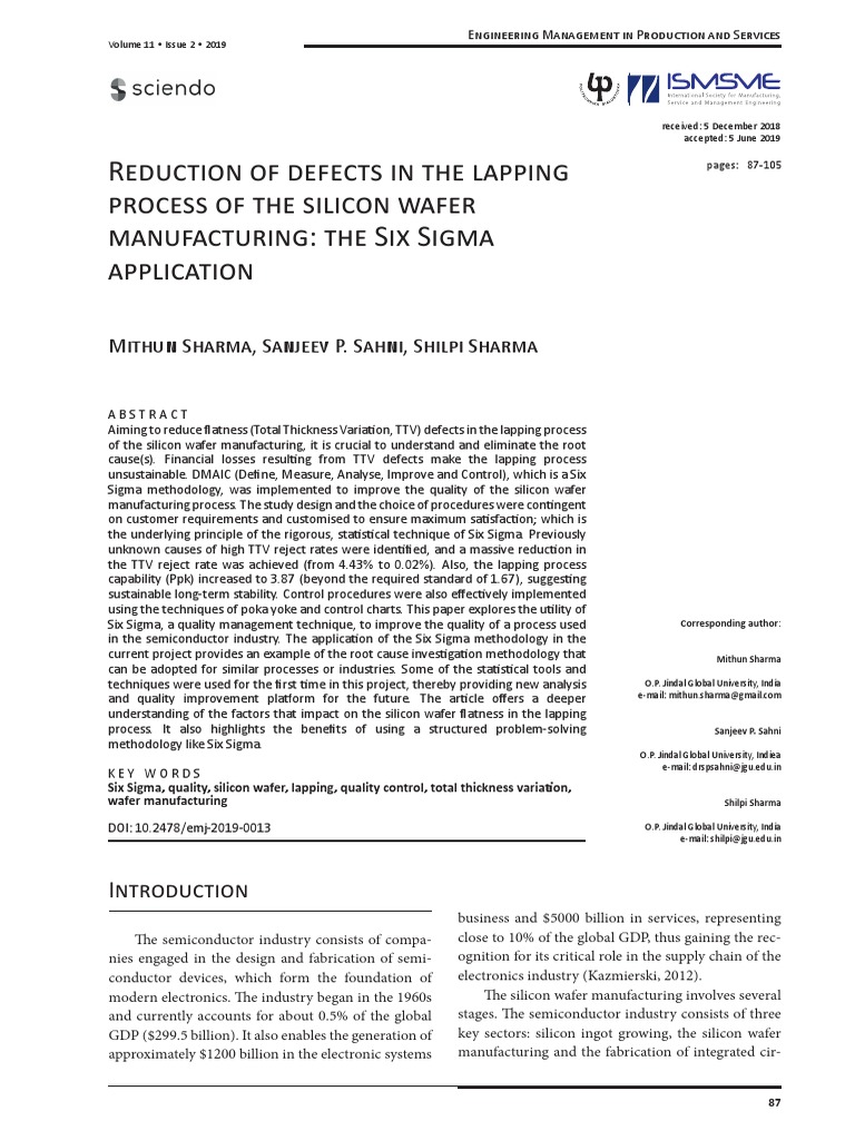 Reduction of Defects in The Lapping Process of The | PDF | Wafer ...