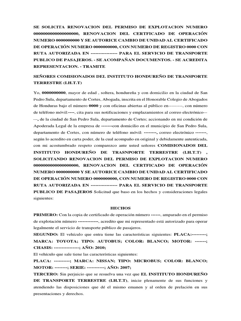 Solicitud IHTT | PDF | Honduras