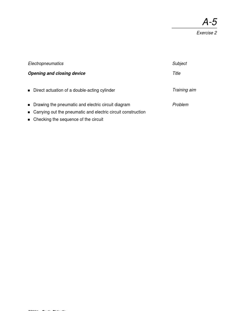 Opening and Closing Device: TP201 Festo Didactic | PDF | Valve | Switch