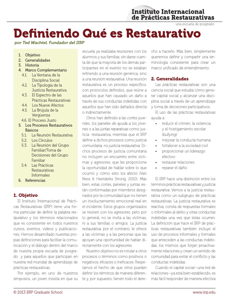 Defining Restorative Spanish | PDF | La justicia restaurativa | Vergüenza