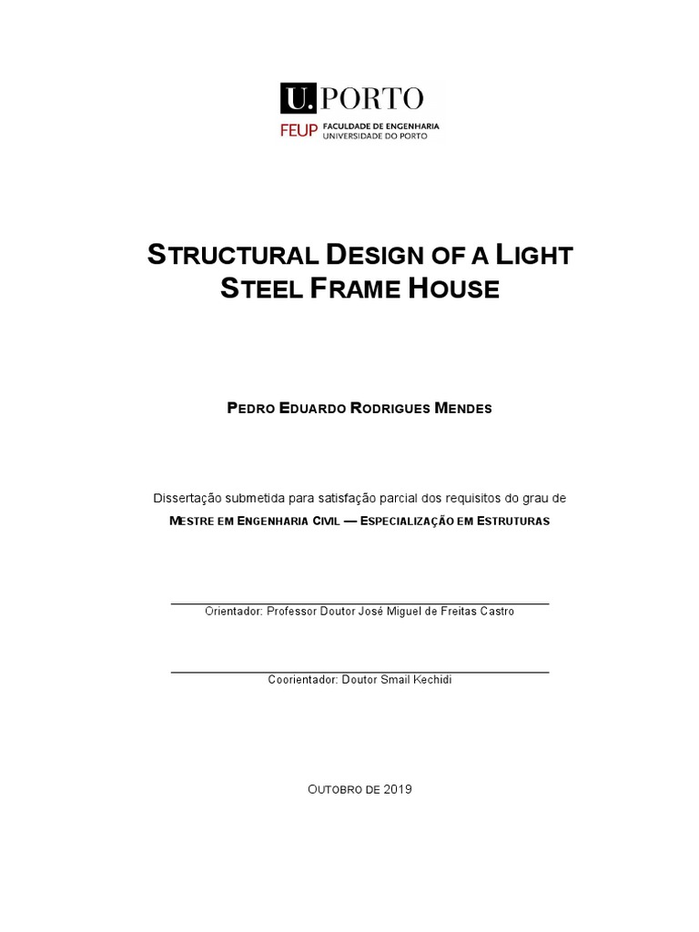 Structural Design of A Light Steel Frame PDF | PDF | Metais | Engenharia