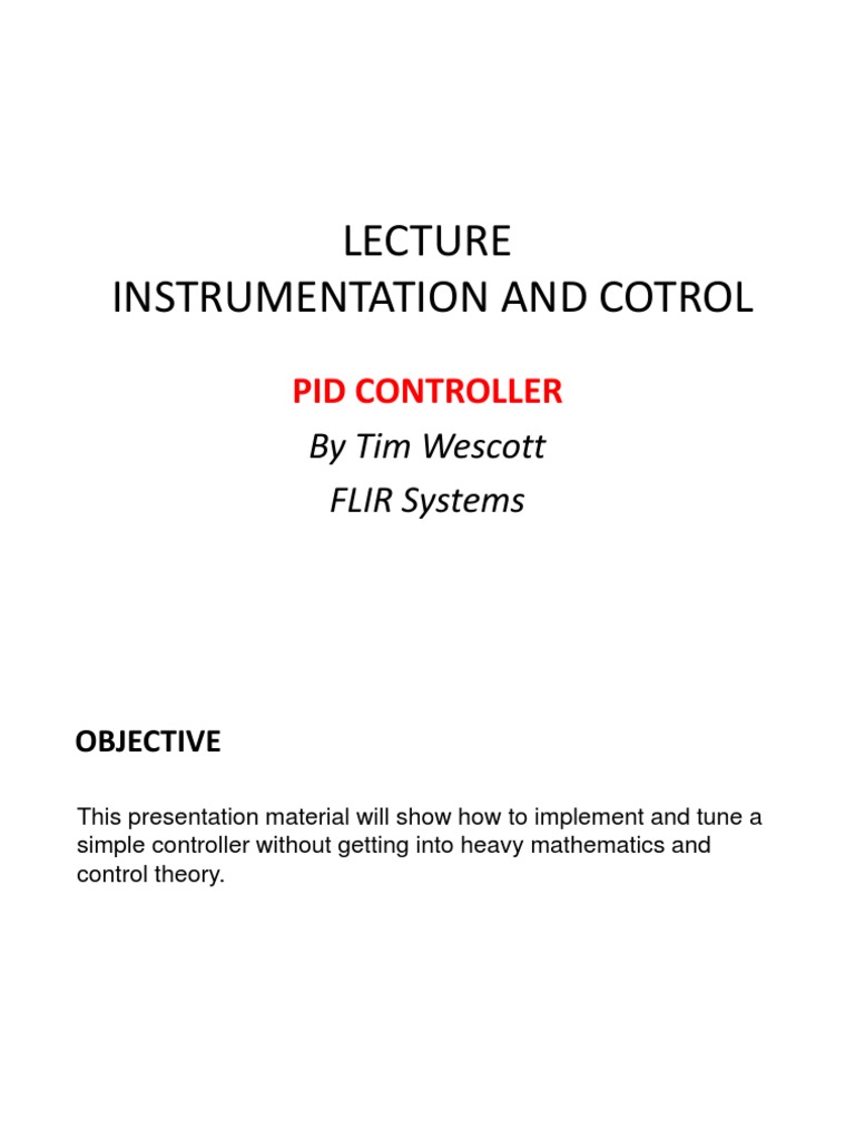Lecture - PID Controller | PDF | Control Theory | Servomechanism