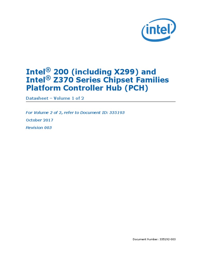 200 Series Chipset PCH Datasheet Vol 1 PDF | PDF | Electrical ...
