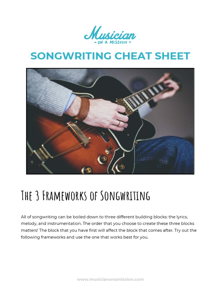 Songwriting Cheat Sheet PDF | PDF