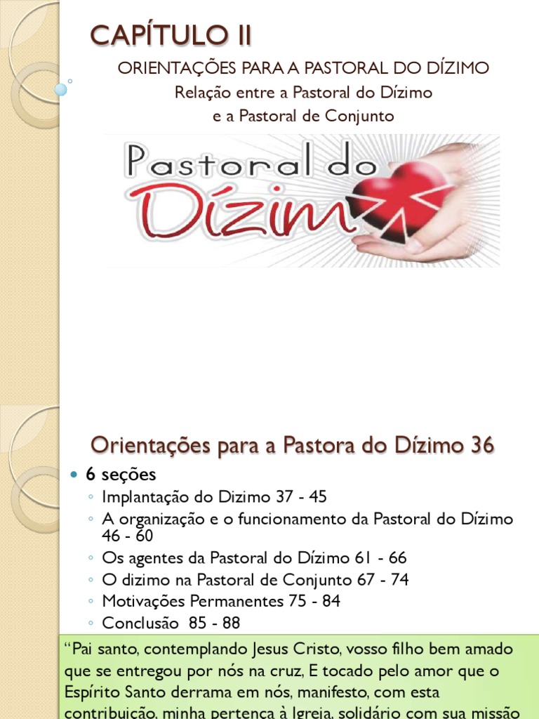 Capítulo Ii Documento 106 CNBB Dízimo Na Comunidade de Fé | PDF ...