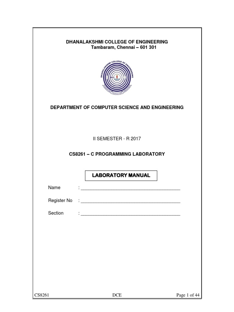 cs8261 Lab Manual | Download Free PDF | Engineering | C (Programming Language)