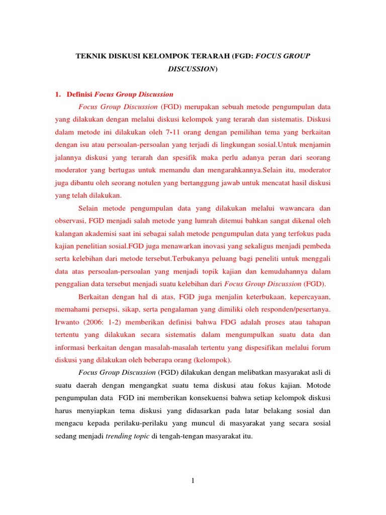 Teknik FGD | PDF