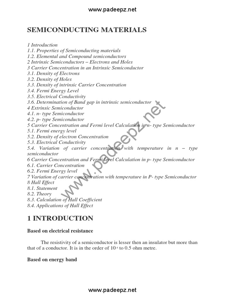 Unit Ii Semiconductor Physics PDF | PDF | Semiconductors | Electrical ...