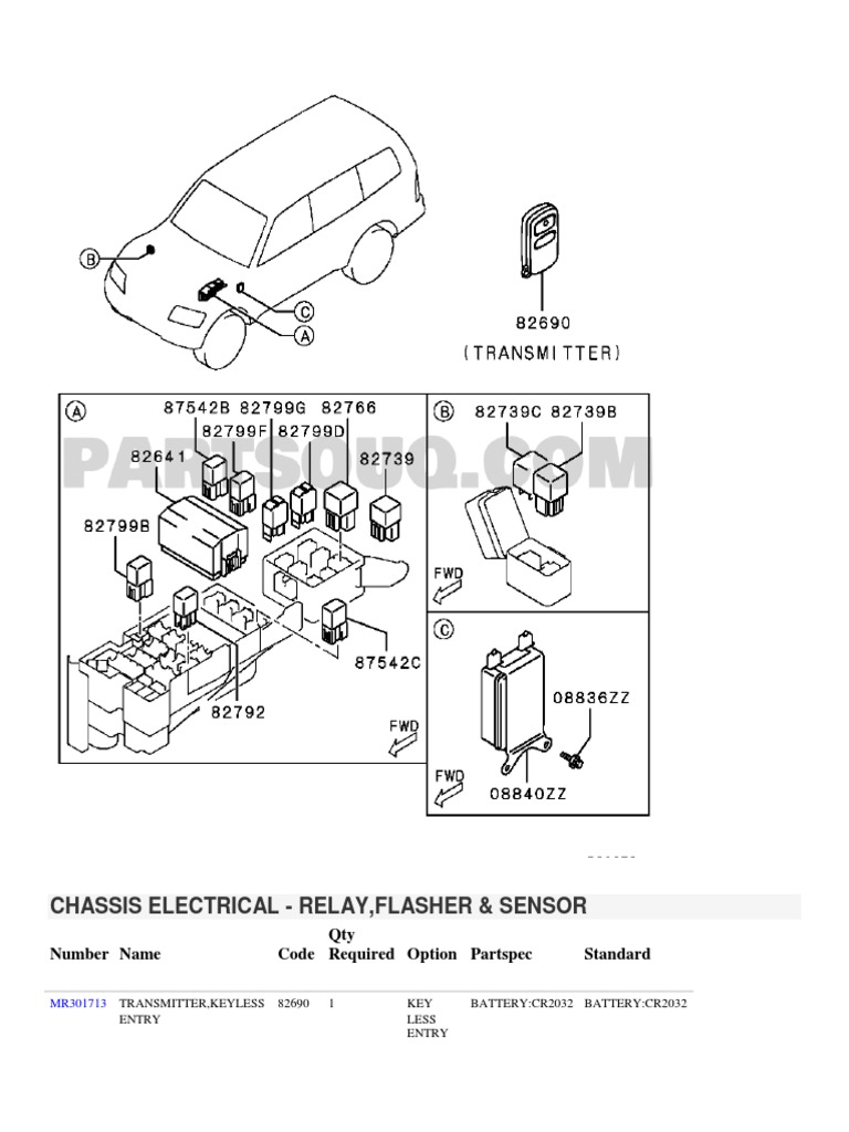 CHASSIS ELECTRICAL - RELAY, FLASHER & SENSOR Montero V-76W | PDF ...