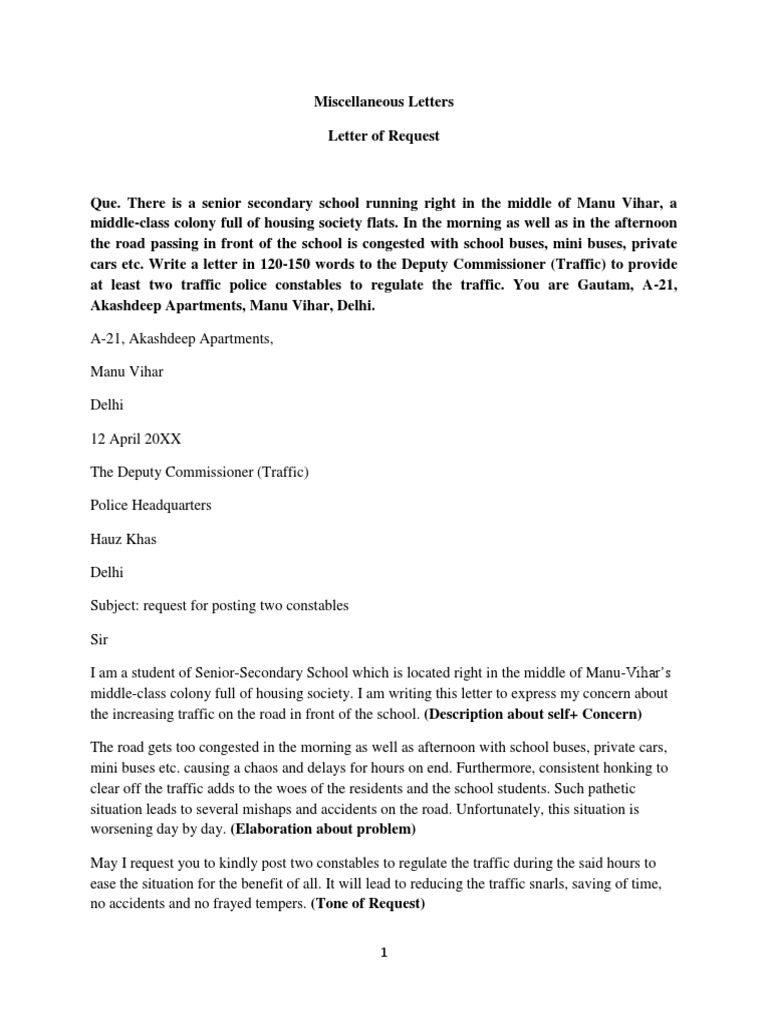 Miscellaneous Letter Writing Examples | PDF | Business