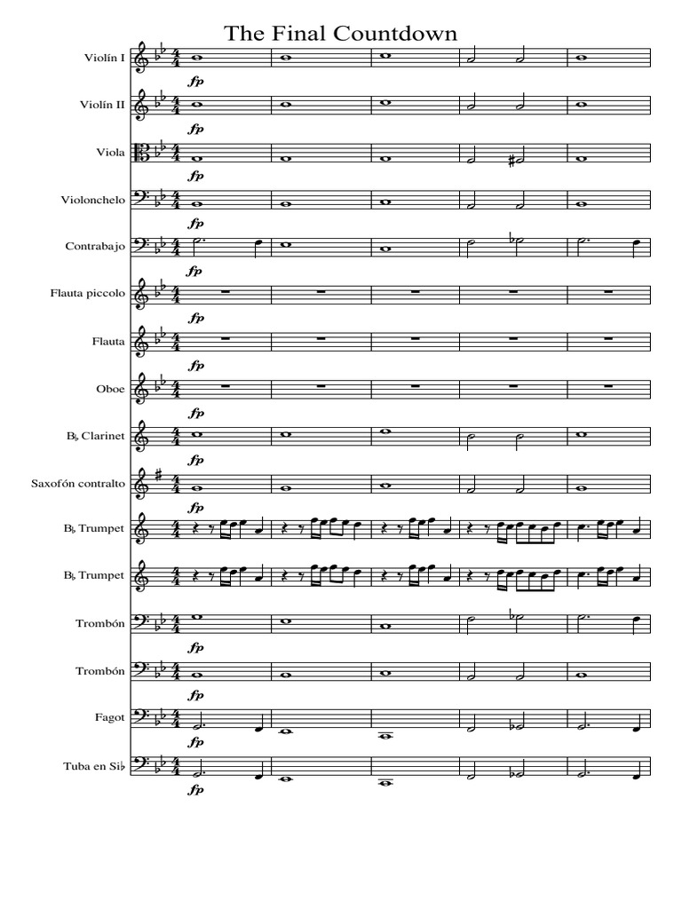 The Final Countdown-Partitura y Partes | PDF | Tecnología musical ...
