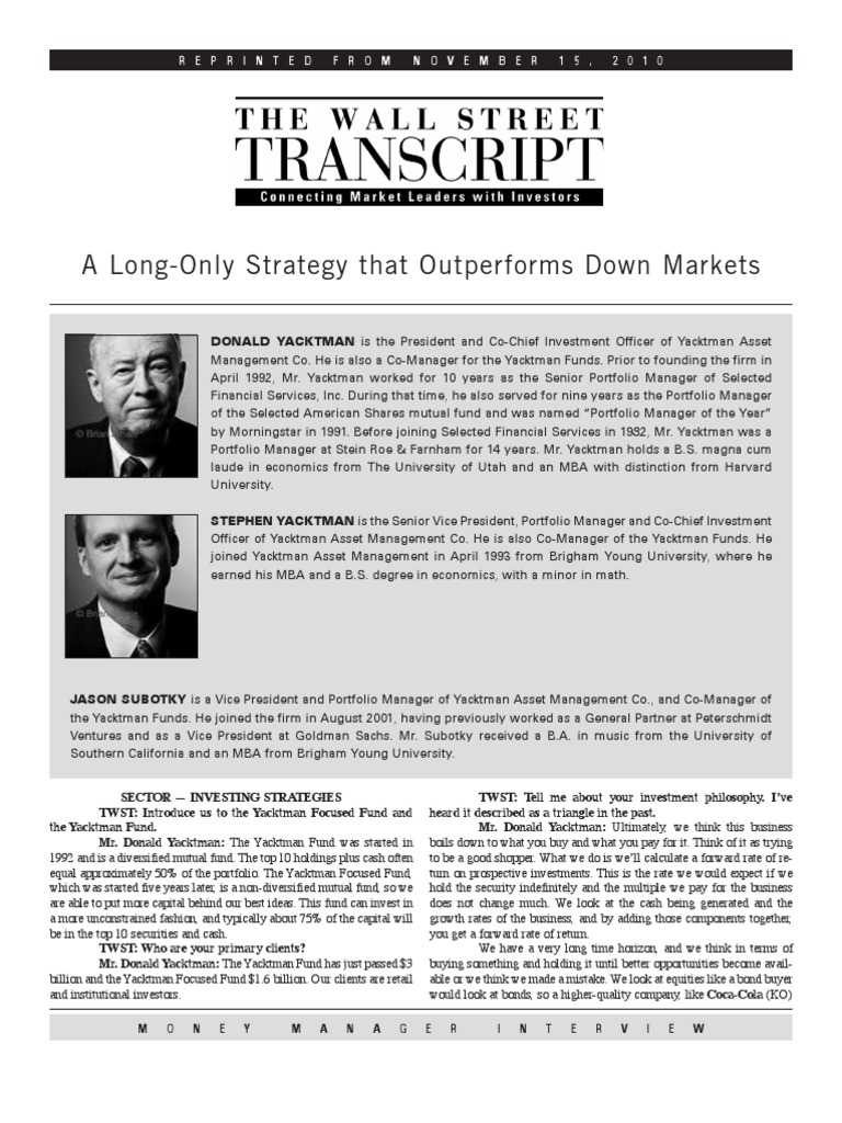 TWST 20101015 | PDF | Diversification (Finance) | Investment Management