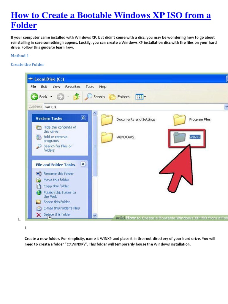 How To Create A Bootable Windows XP ISO From A Folder | PDF | Windows ...