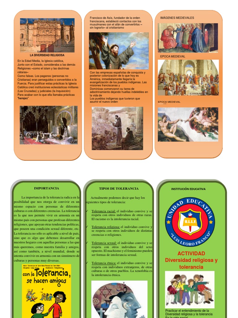 Triptico Tolerancia Religiosa | PDF | Tolerancia | Racismo