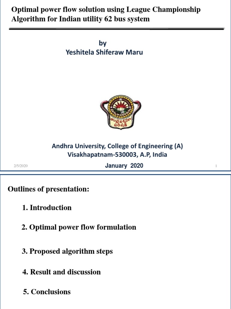 Optimal Power Flow Solution For Indian Utility 62 Bus System | PDF | Mathematical Optimization ...