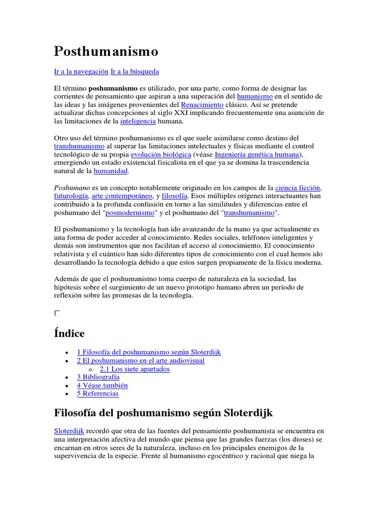 POSTHUMANISMO | Descargar gratis PDF | Teorías filosóficas | Science