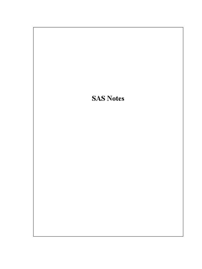 Sas Basic Notes | PDF | Sas (Software) | Variable (Computer Science)