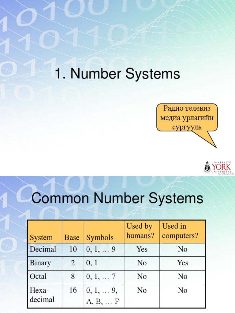 01 NumberSystems | PDF | Decimal | Theory Of Computation