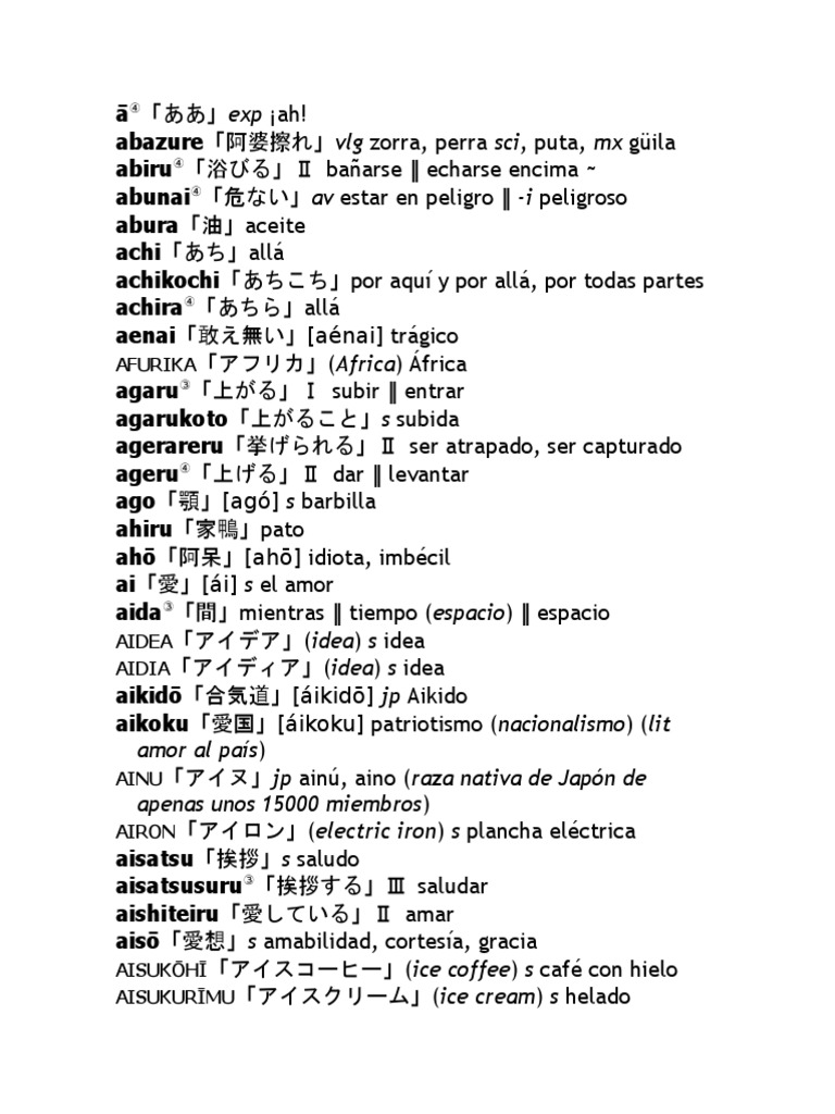 Diccionario Español-Japones | PDF | Naturaleza