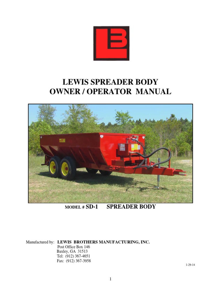 Sd-1-Parts-Book Manual Propietario Spreader | PDF | Tractor | Axle