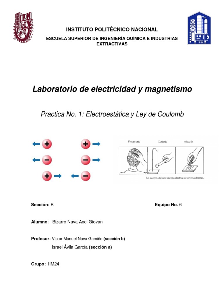Practica 1 Electrostatica y Ley de Coulomb | PDF | Electrostática | Carga eléctrica