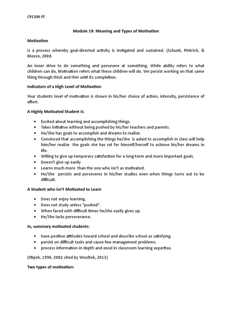 Module 19 | PDF | Motivation | Motivational