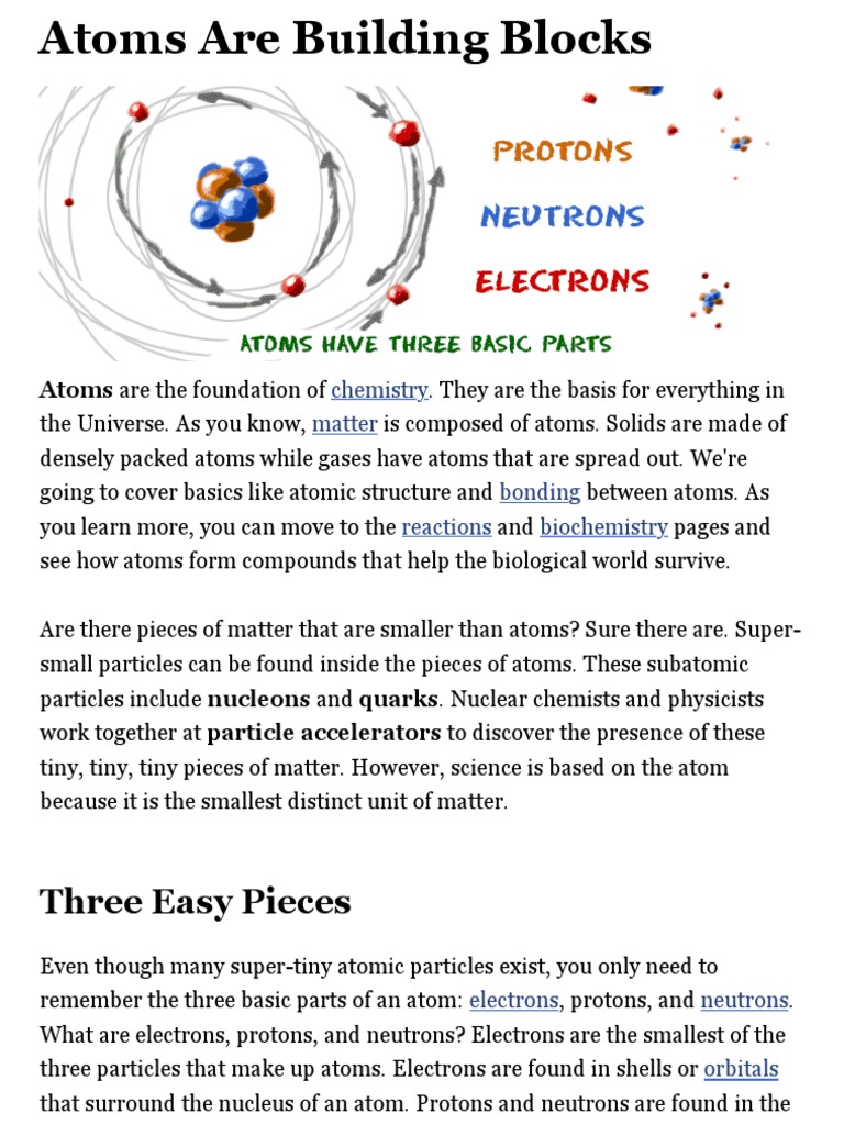 Atoms Are Building Blocks | PDF | Atoms | Ion