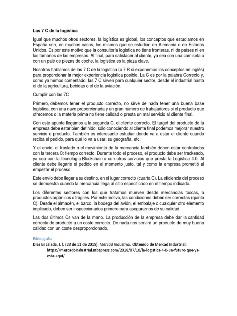 Las 7 C de La Logística | PDF | Logística | Business