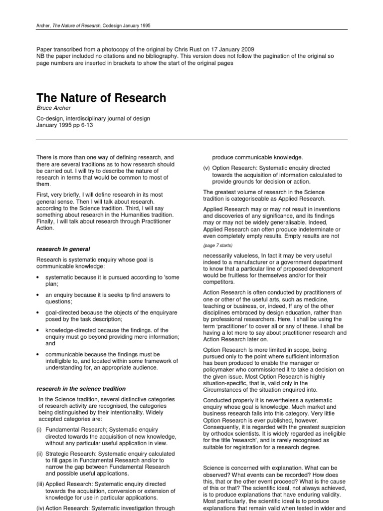 Nature of Research | PDF