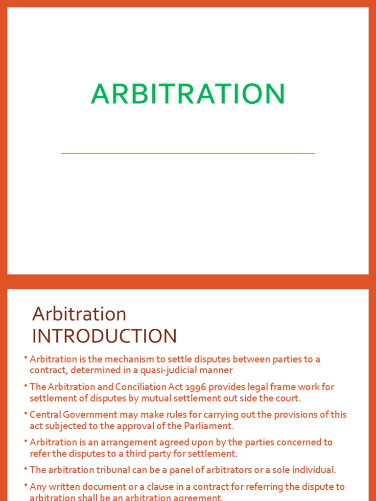 Arbitration | PDF | Arbitral Tribunal | Arbitration