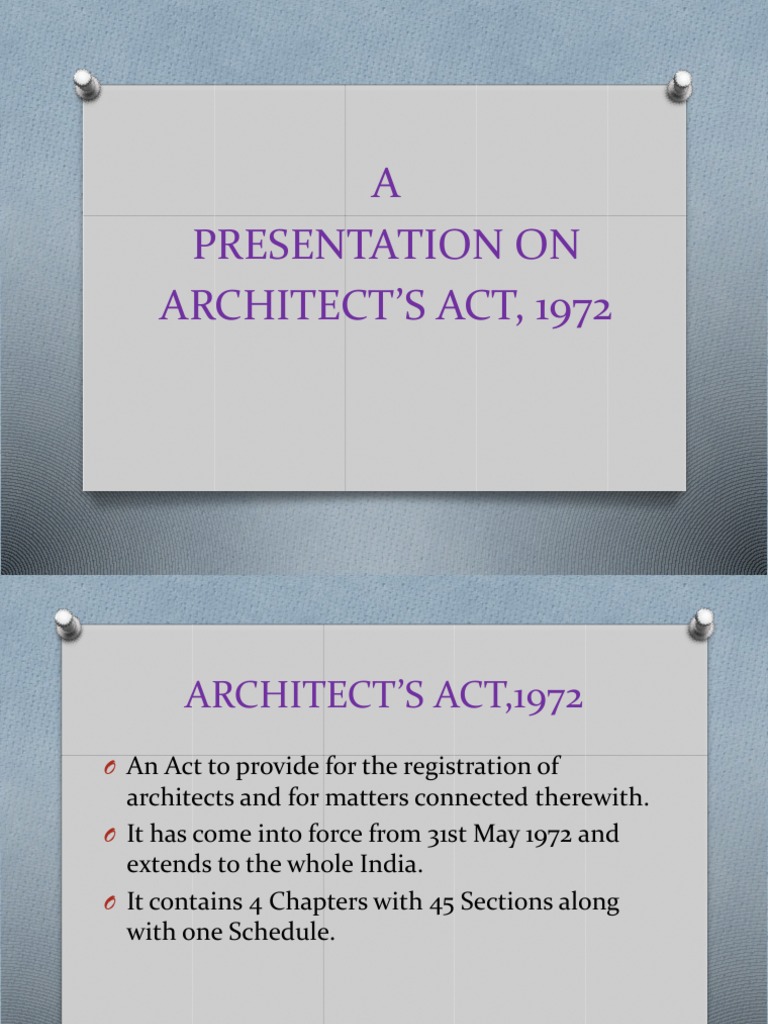 Architect Act 1972 | PDF | Diploma | Government Of India