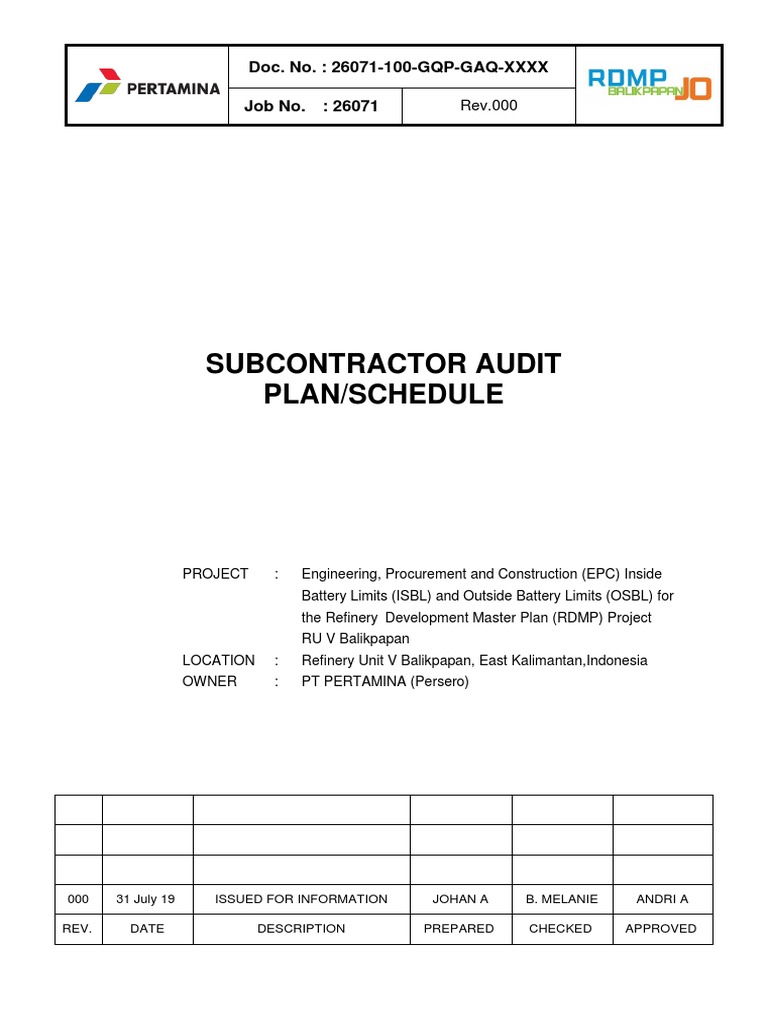 Subcontractor Audit Plan | PDF | Quality Management | Government