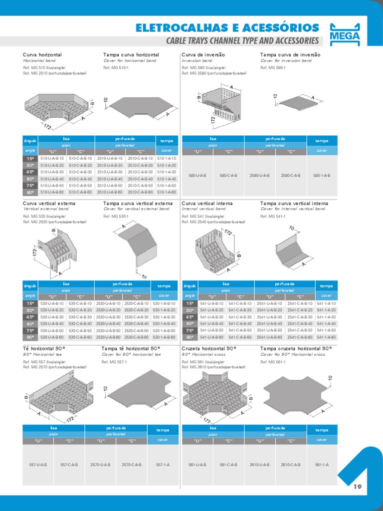 Catalogo Eletrocalha MEGA PDF | PDF | Metalworking | Building Materials