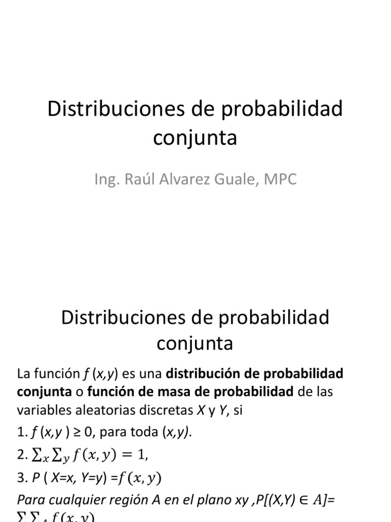 Distribuciones de Probabilidad Conjunta | PDF | Función (Matemáticas ...