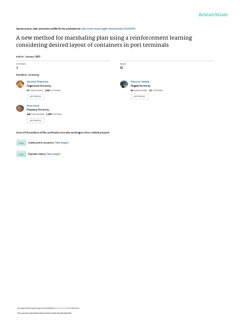A New Method For Marshaling Plan Using A Reinforce PDF | PDF | Pointer ...