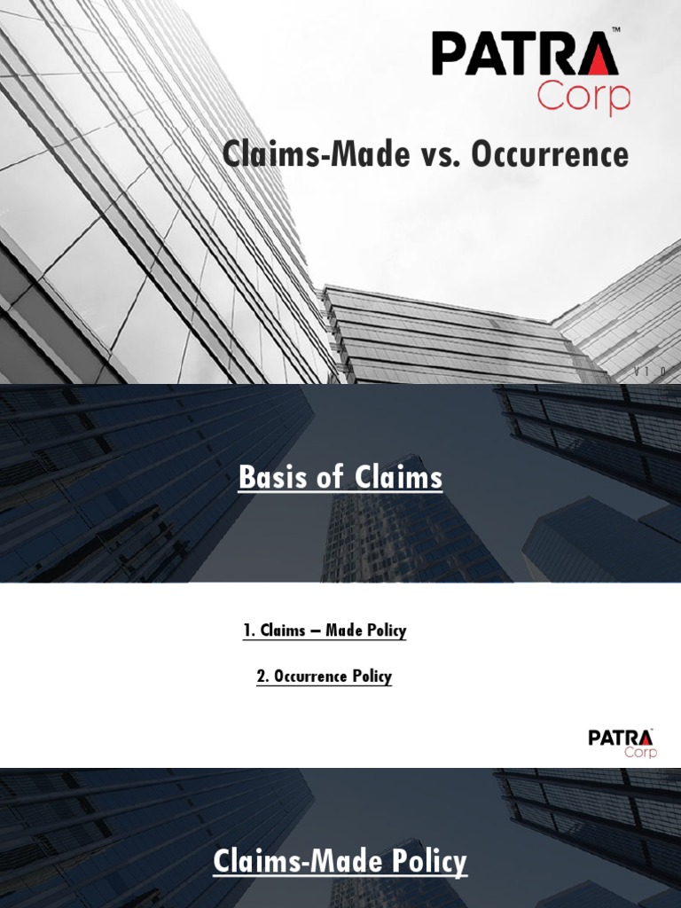 Claims-Made vs. Occurrence Policies Explained | PDF | Professional ...