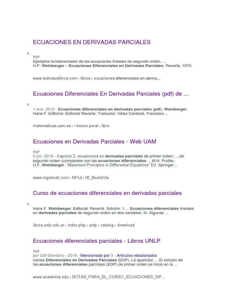 Introducción a las ecuaciones diferenciales en derivadas parciales y sus aplicaciones ...