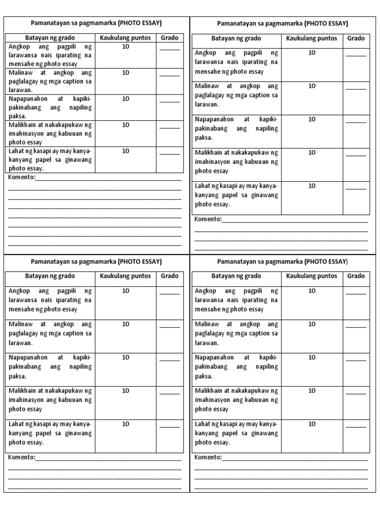 Pamantayan Sa PHOTO ESSAY | PDF