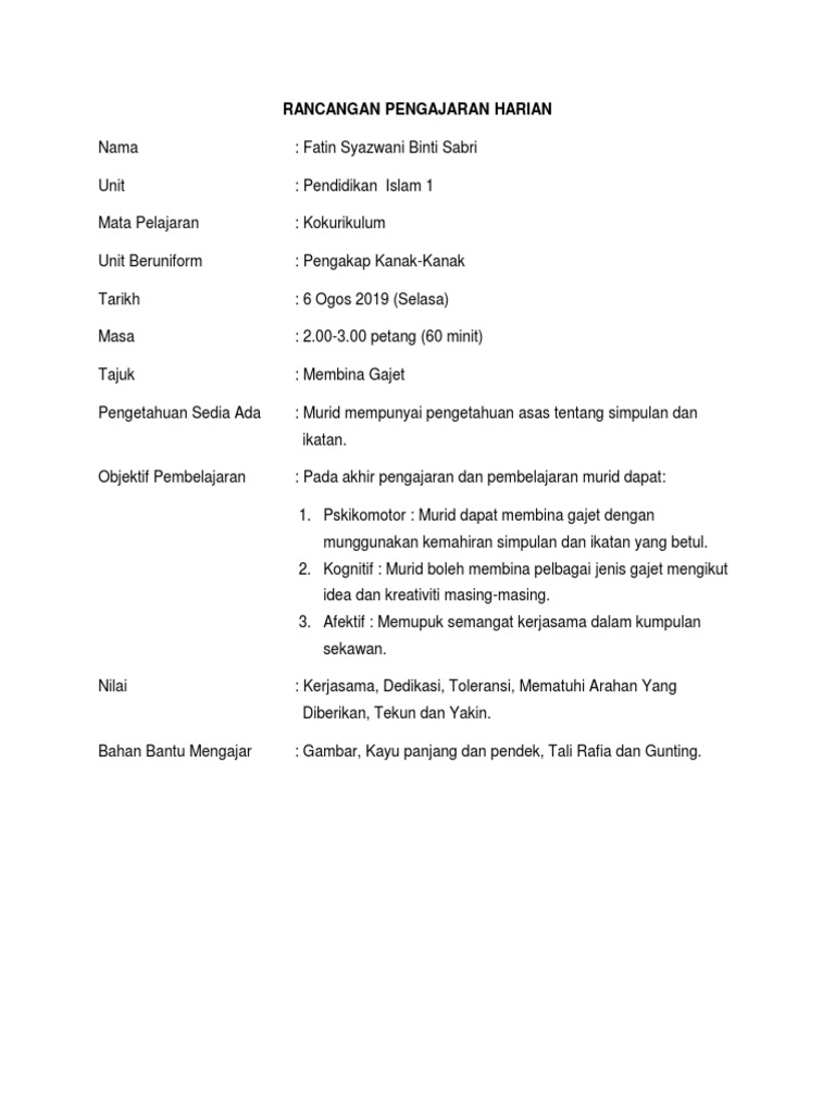 RPH Kokurikulum | PDF