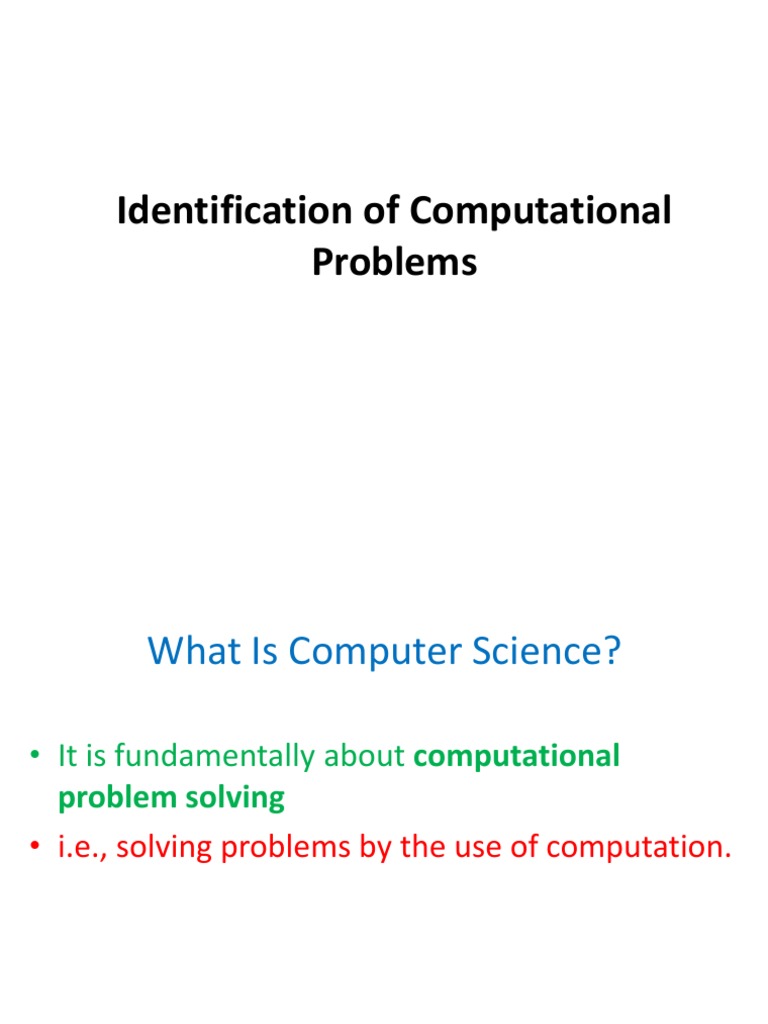 Identification of Computational Problems | PDF | Algorithms | Control Flow