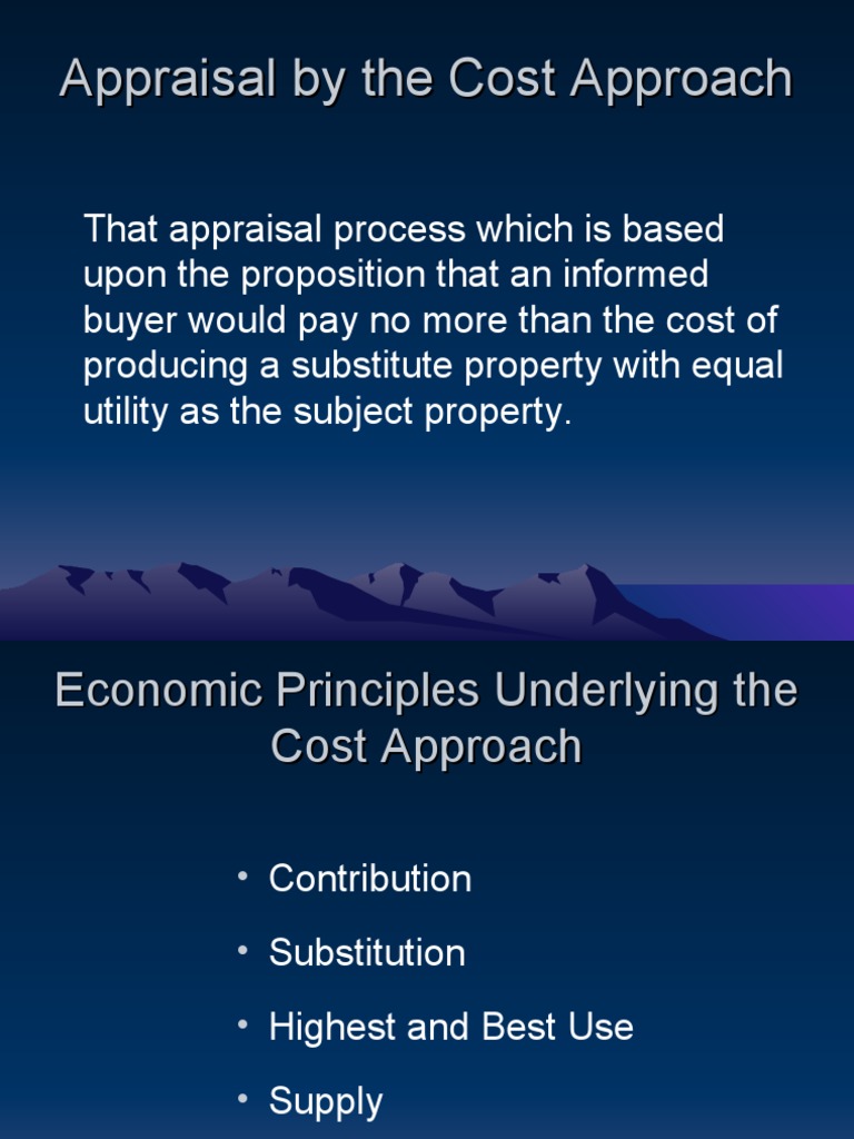 Cost Approach in Property Appraisal | PDF | Depreciation | Real Estate ...