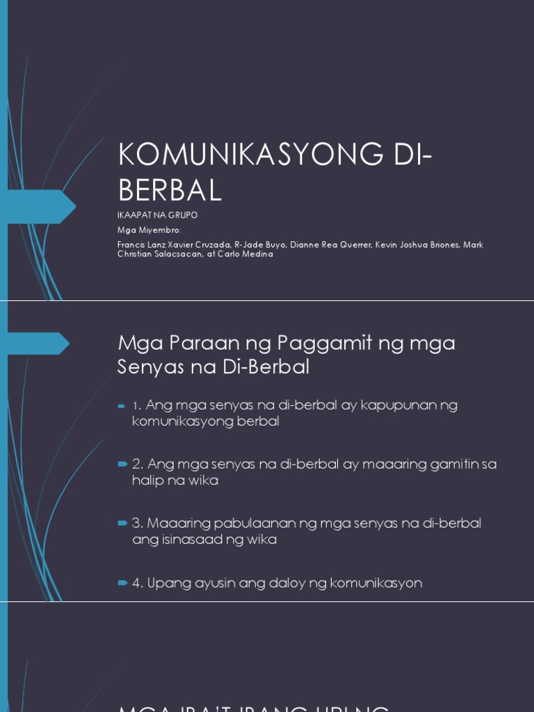 Komunikasyong Di Berbal | PDF