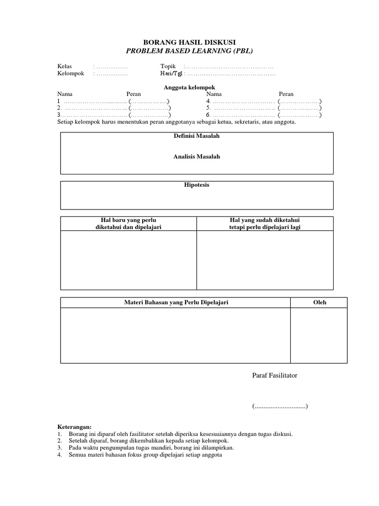 Borang PBL KMB 1 | PDF