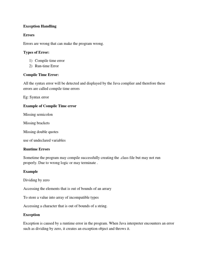 Exception Handling | PDF | Java (Programming Language) | Method (Computer Programming)