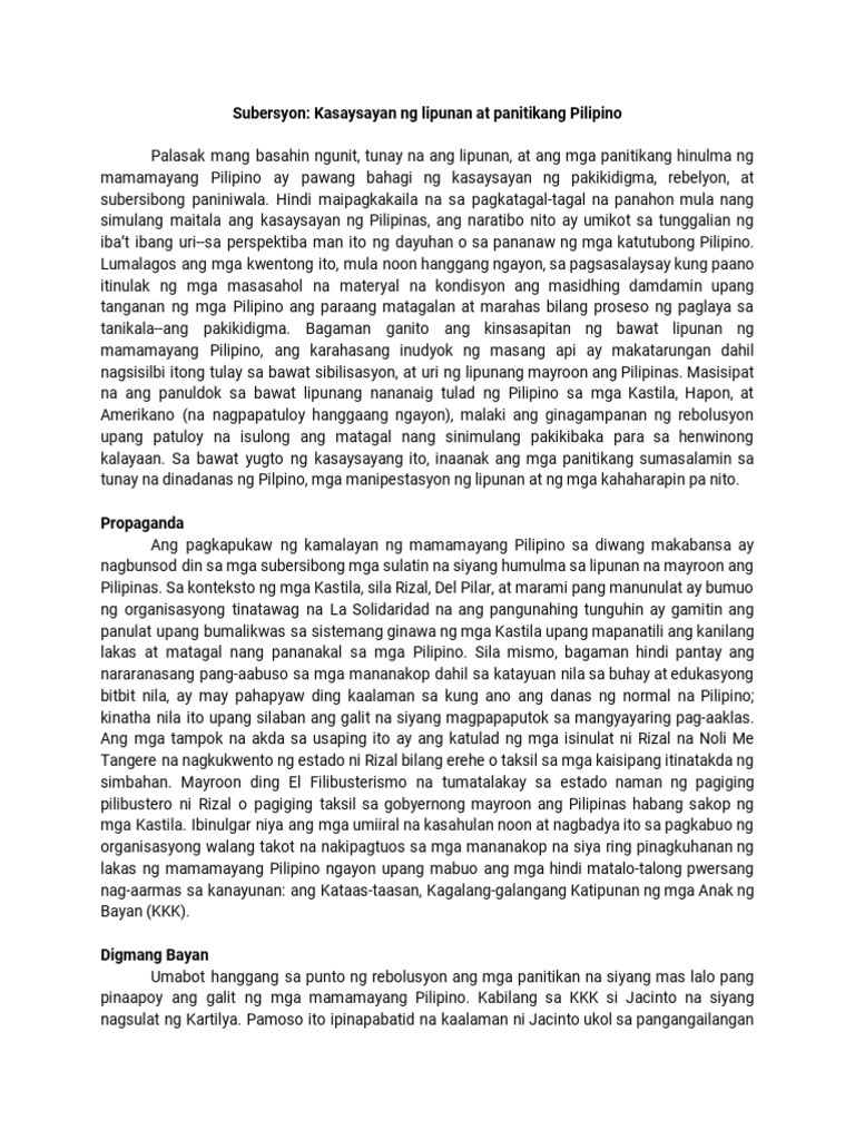 Pan Pil 190 - Sanaysay 1 | PDF