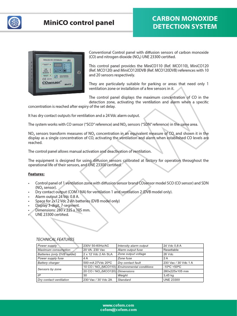 Mco-Ficha Eng | PDF | Carbon Monoxide | Ventilation (Architecture)