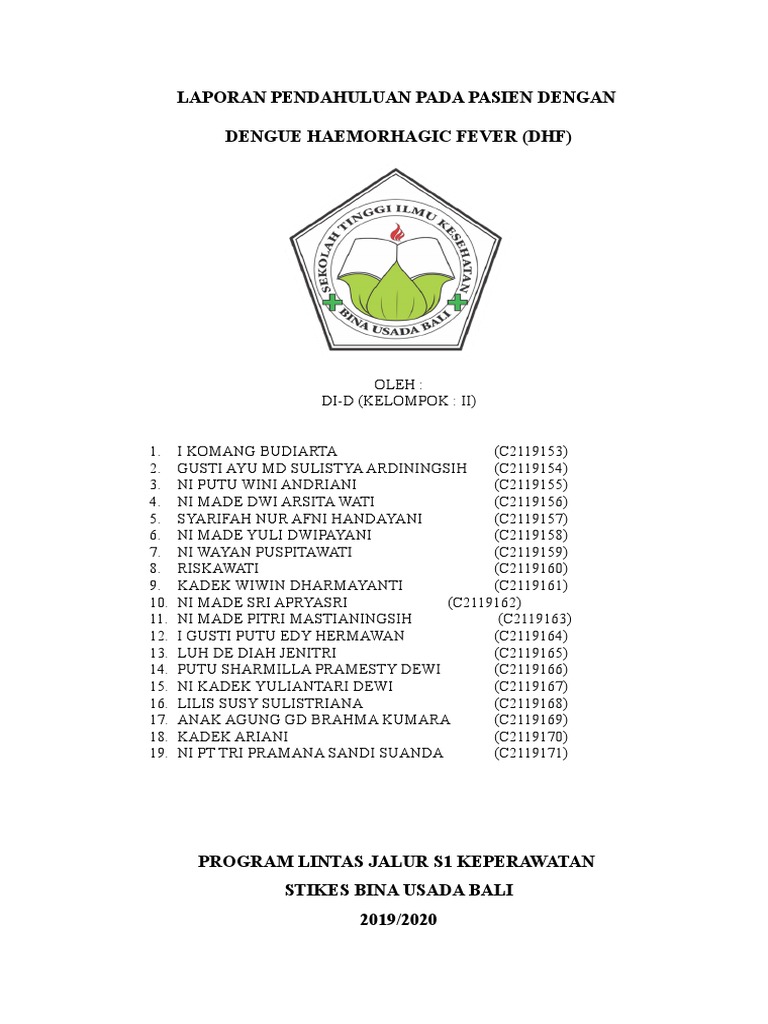 LP Askep DHF KLP 2 D1-D | PDF
